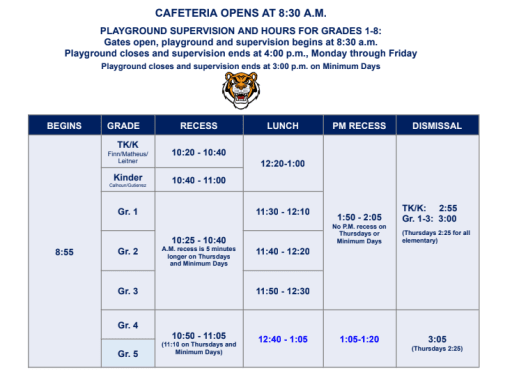 school bell timing format