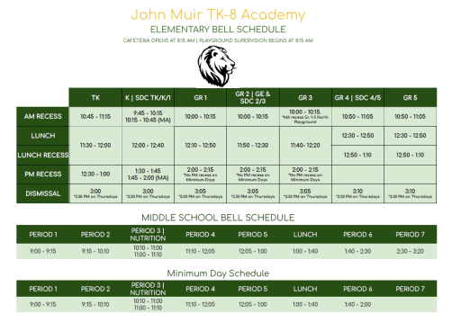 naumann elementary bell schedule