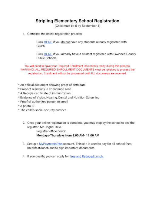 school registration number