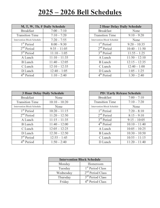 School Time Schedule