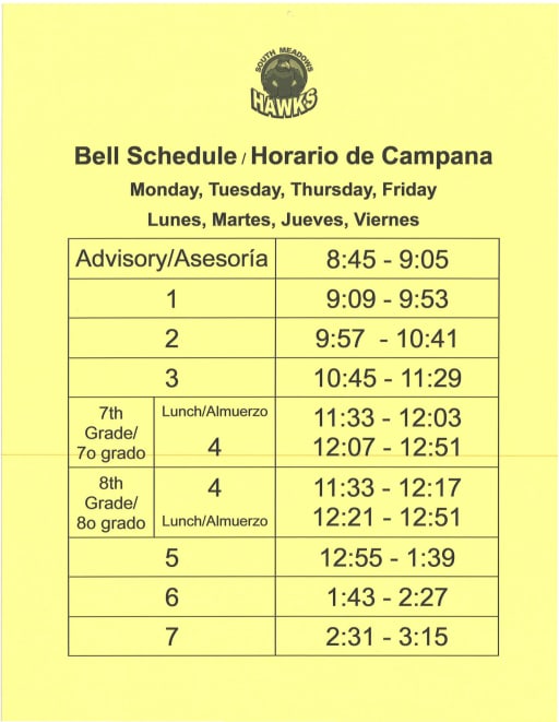 marshall bell schedule
