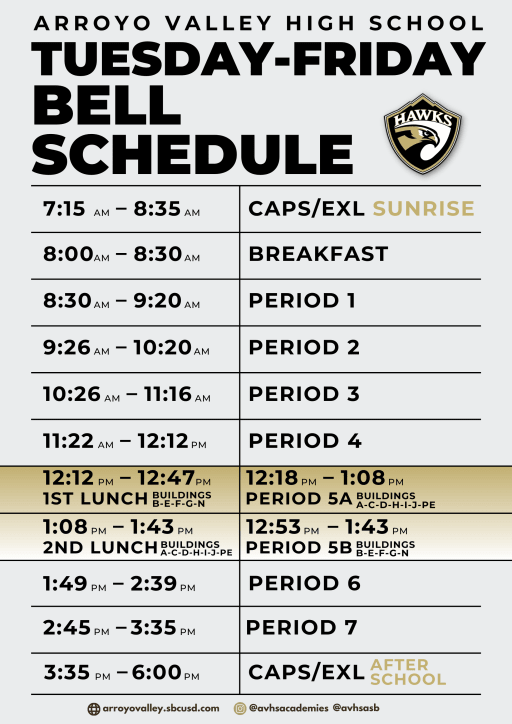 arnold high school schedule