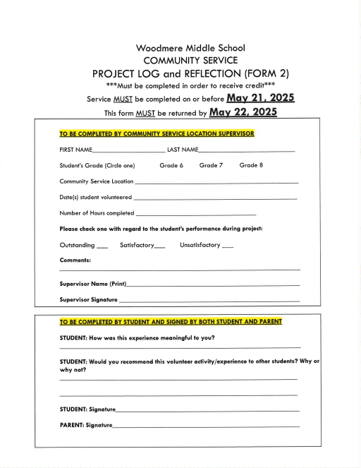 Community Service Form