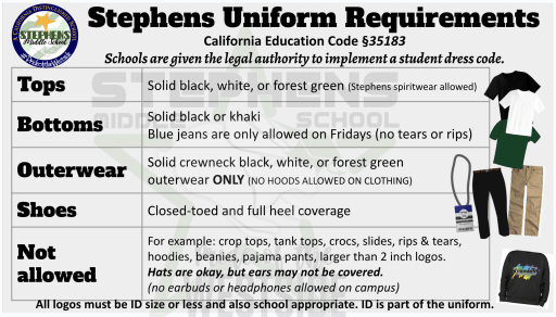 stephens middle school dress code