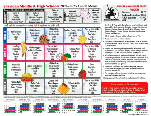 High School Cafeteria Menu Lunch Menu Oroville Union High School