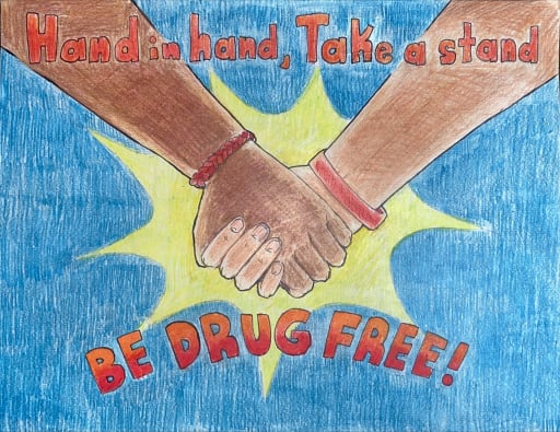 how to draw a red ribbon poster