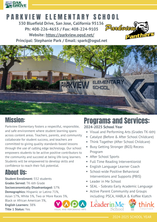 parkview school term dates