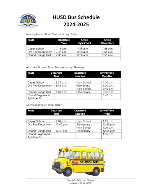 public bus schedule
