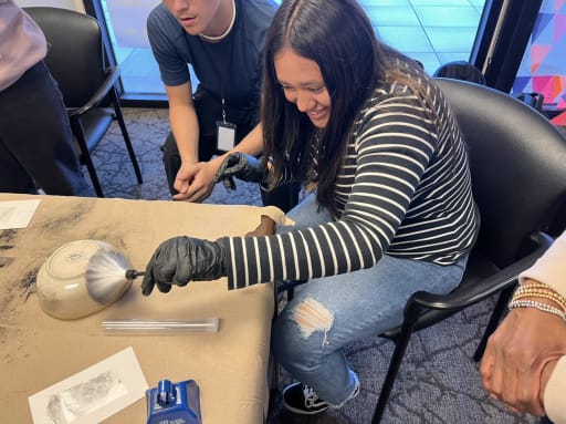 dusting for fingerprints