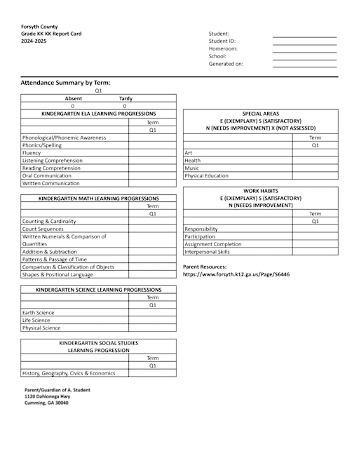 Printable Kindergarten Report Card 15+ Report Card Examples To
