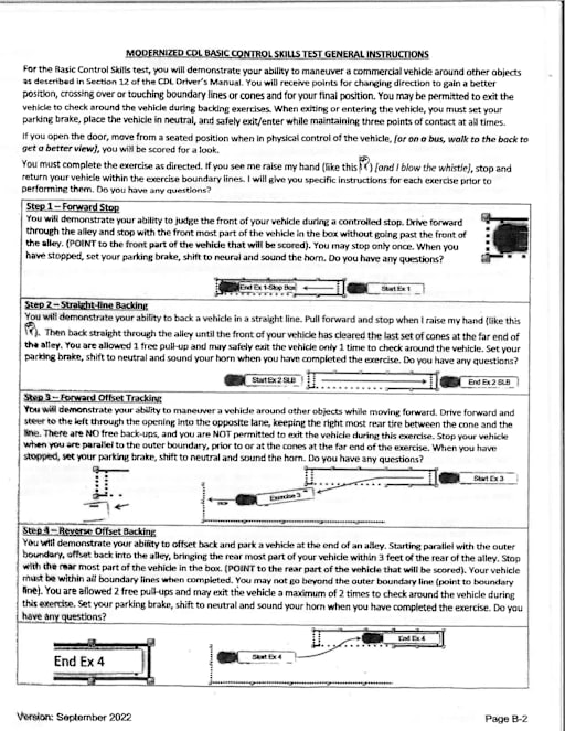 Cdl Skills Test Diagram