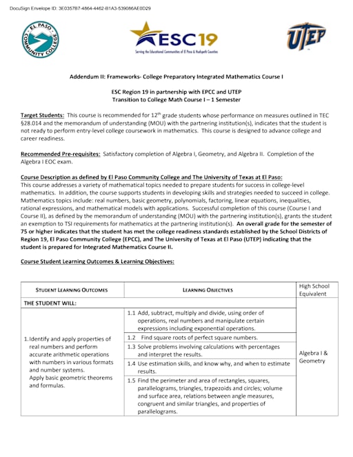 college geometry course