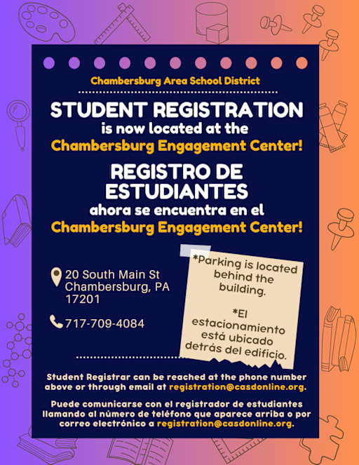 school registration flyer