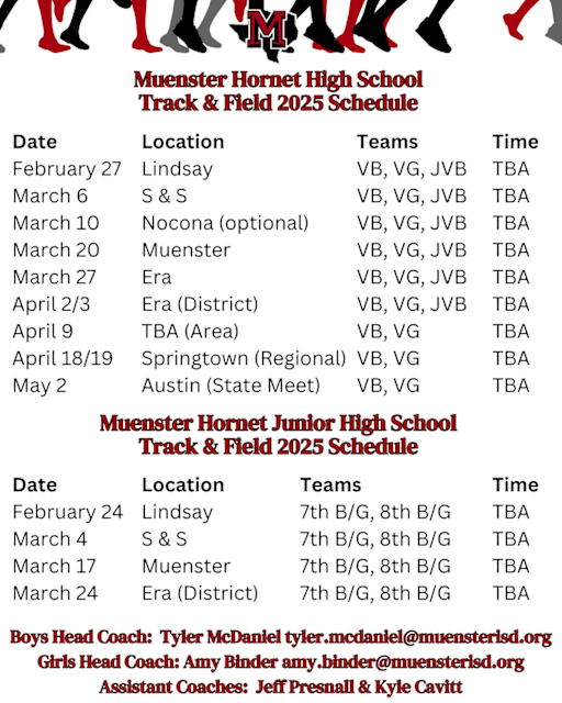 high school track schedule
