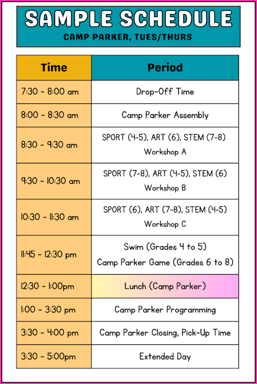 summer camp examples