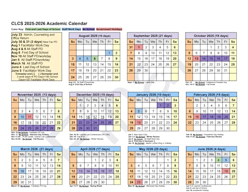 academic calendar