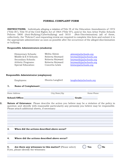 title ix official document