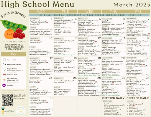 High School Cafeteria Menu Ideas New, Delicious Offerings For