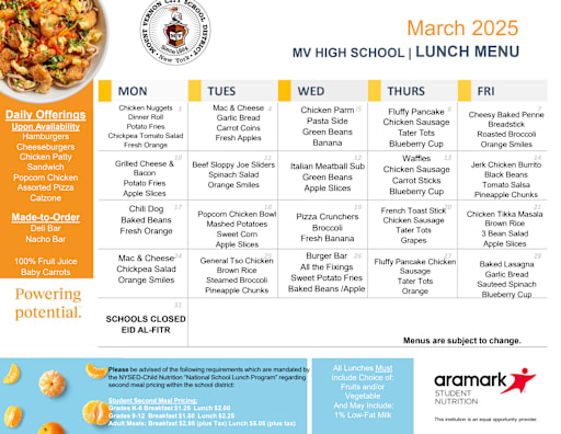 High School Cafeteria Menu Ideas New, Delicious Offerings For