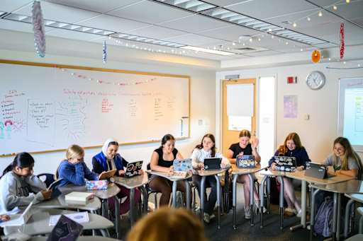 middle school students learning