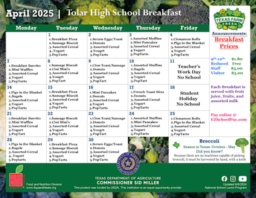 Bfast High School Menus