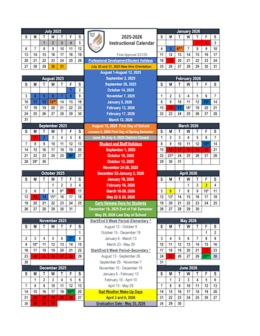 parkview school term dates