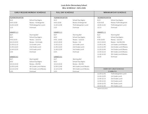 naumann elementary bell schedule