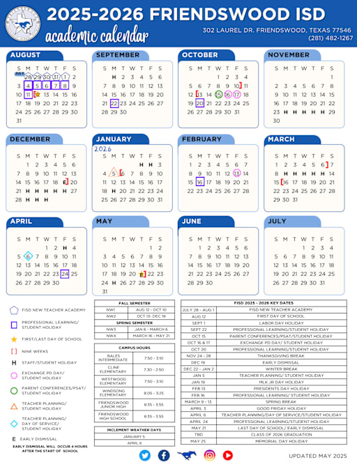 brentwood high school term dates