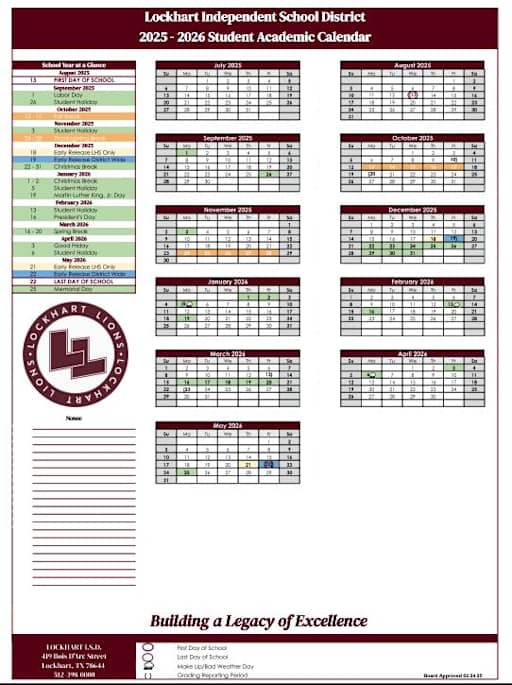 academic calendar