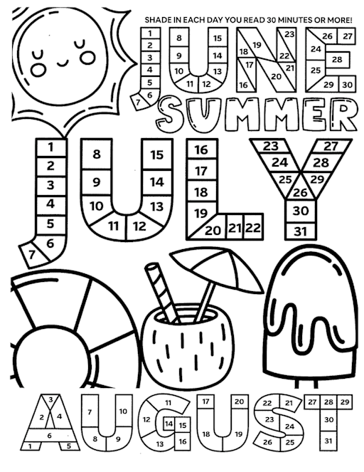 summer reading 2025 coloring pages