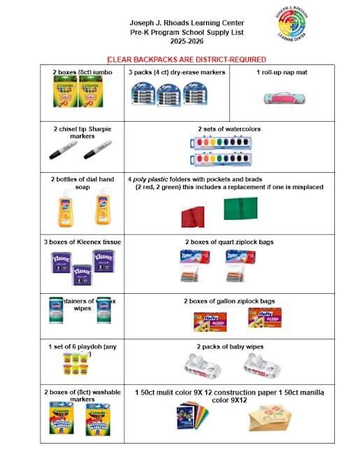 prep school supply list