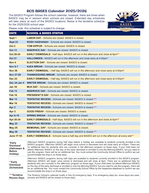 junior rcs term dates