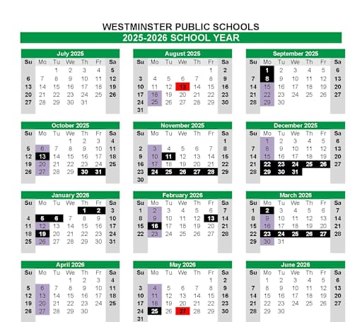 warner elementary school calendar