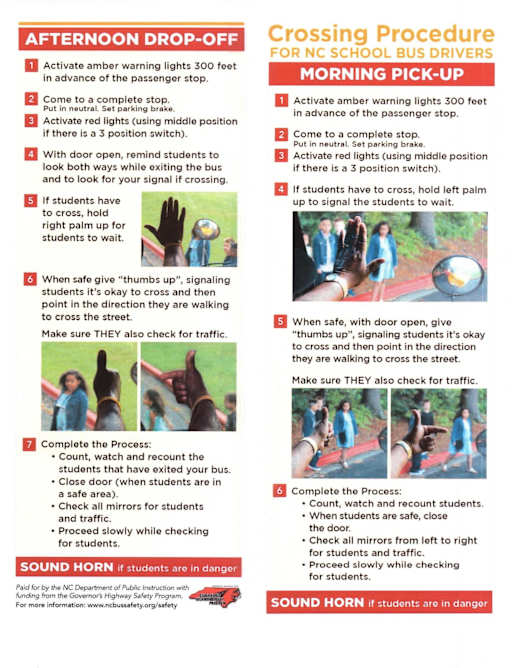 school bus stop procedures