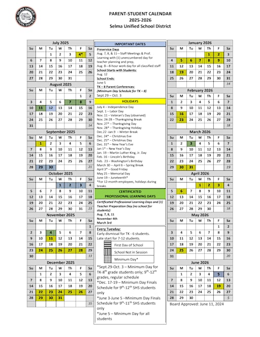 markham elementary school calendar