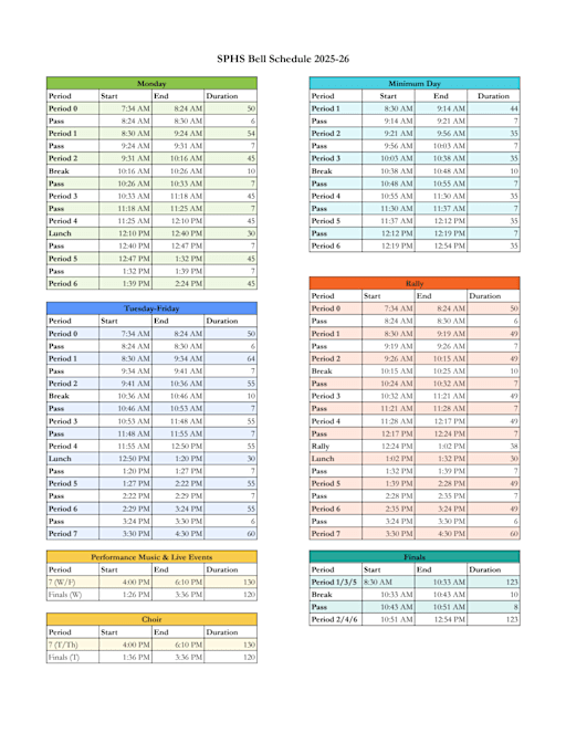 high school session dates