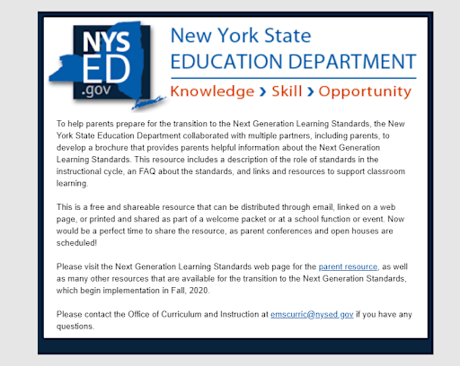 learning standards nys