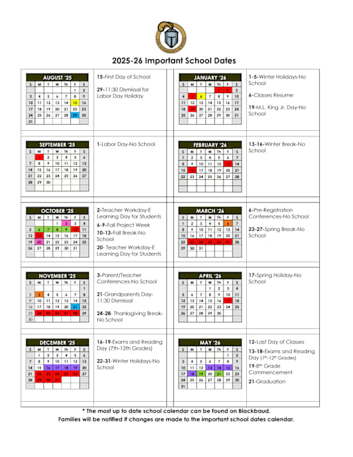 important dates calendar