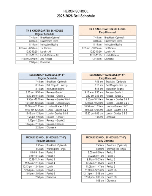 nacs schedule