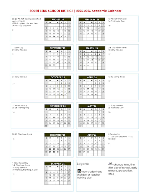 academic calendar