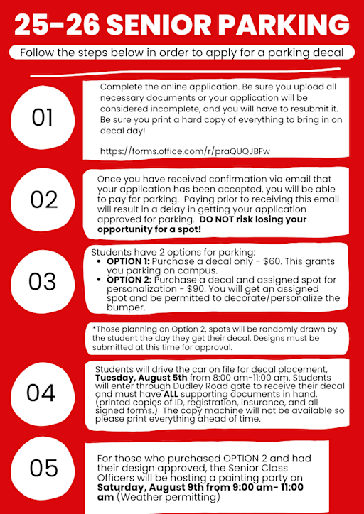 school parking leaflet