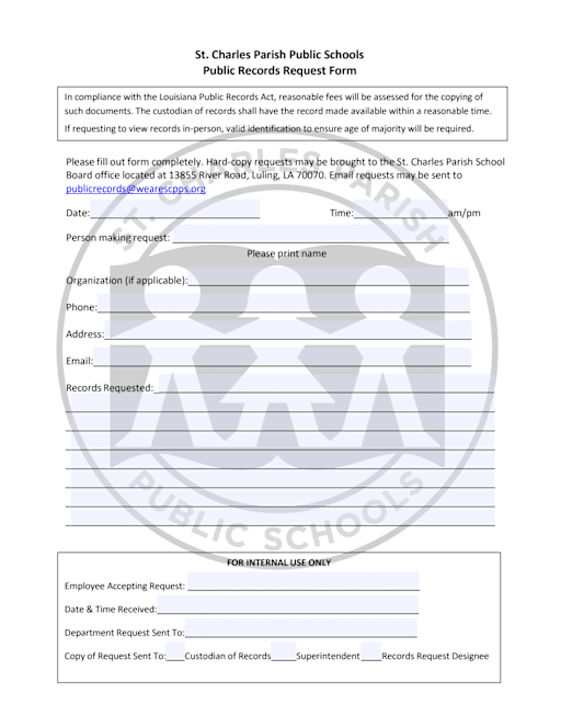 public disclosure request