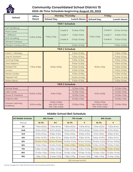 School Time Schedule
