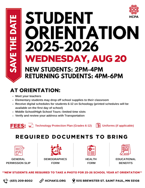 student orientation flyer