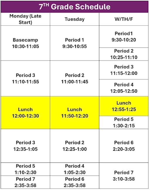 school bell timing format