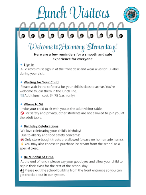 school lunch time table