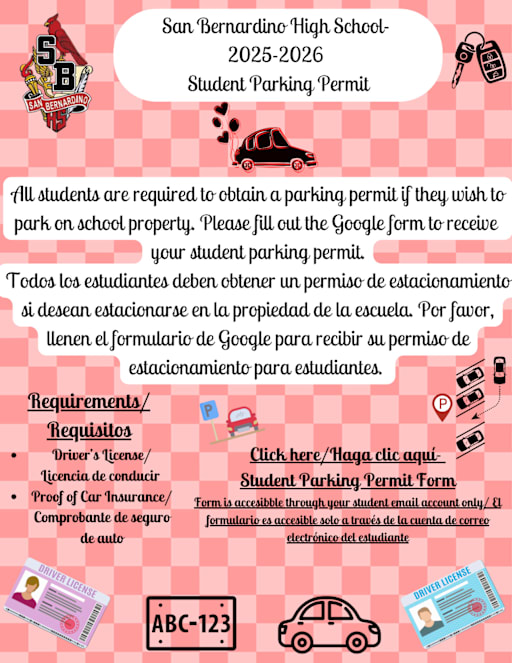 school parking leaflet
