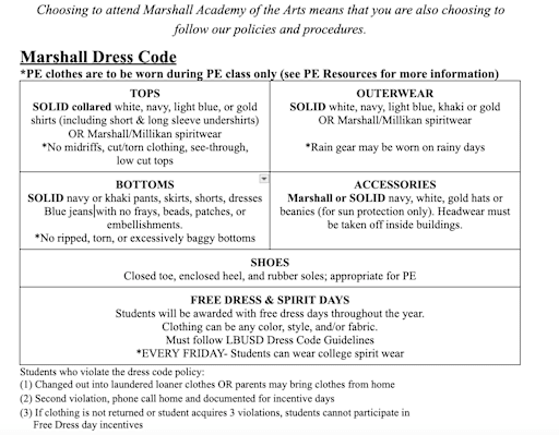 dress code for marshalls