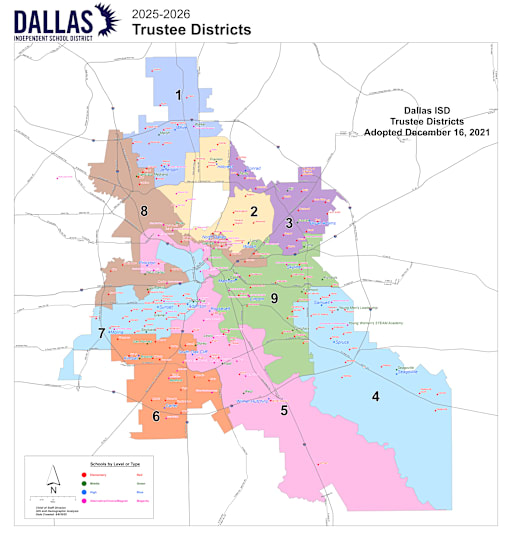 Dfw School District Map Dfw Isd Map Texas Usa
