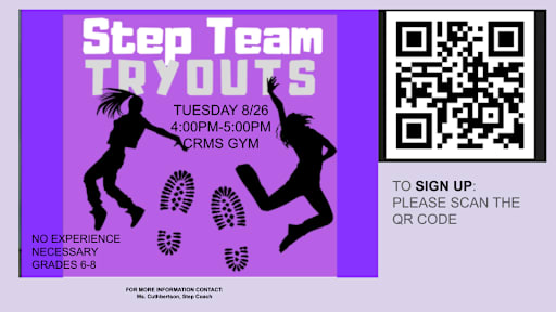 step team tryouts flyer